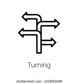 Turnings Vector Icon Arrows Symbol Linear Stock Vector (Royalty Free ...