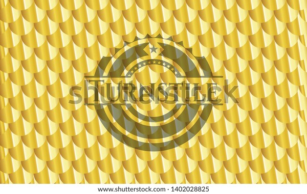 Turnstile Gold Badge Scales Pattern Vector Stock Vector (Royalty Free ...