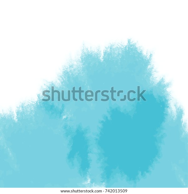 Turquoise Blue Watercolor Pattern Overlapping Areas Stock Vector ...