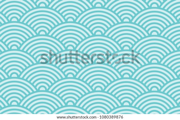 Turquoise Fish Scale Ocean Wave Seamless Stock Vector (Royalty Free ...