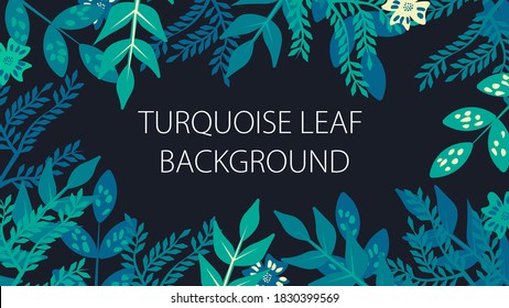Turquoise Leaf Background Tropical Plants Vector Stock Vector (Royalty ...