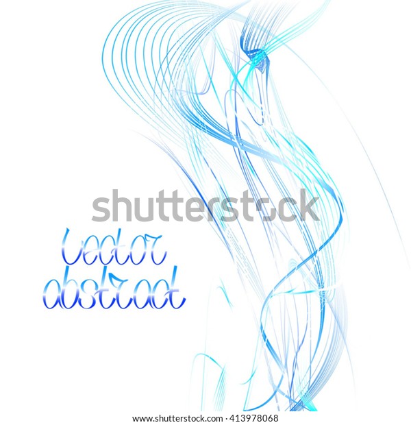 Turquoise Lines Blue Waves Vector Illustration Stock Vector (Royalty ...