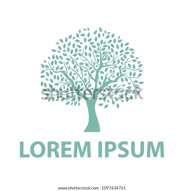 Turquoise Oak Tree Logo Stock Vector (Royalty Free) 1097634761 ...