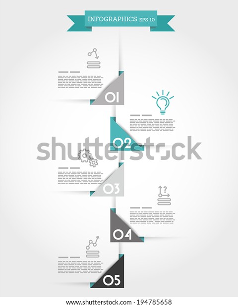 Turquoise Origami Triangular Timeline Infographic Concept Stock Vector ...