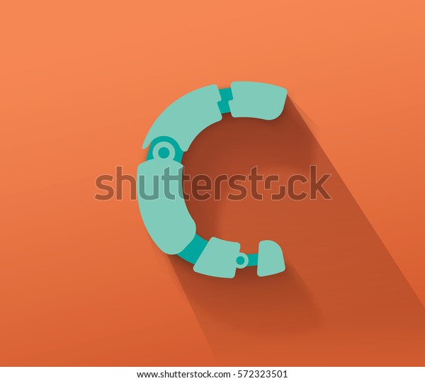 Turquoise Robot Concept Vector Capital C Stock Vector (Royalty Free ...