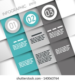 Turquoise Square Infographic Three Options Big Stock Vector (Royalty ...