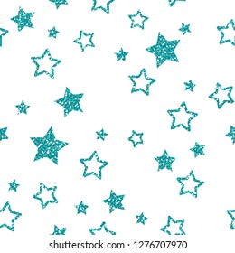 Turquoise Star Pattern Glitter Look Stock Vector (Royalty Free ...