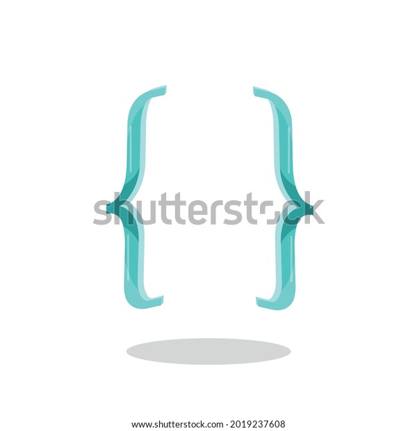 Turquoise Volume Curly Braces Text Design Stock Vector (Royalty Free ...