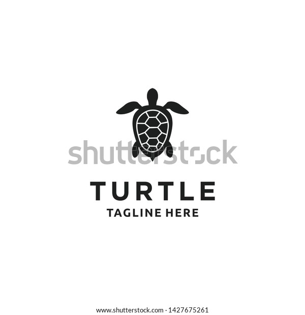 Turtle Blacksilhouette Minimalist Logo Design Inspiration Stock Vector ...