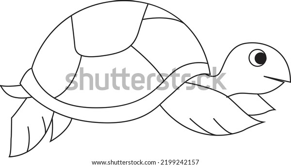 Turtle Coloring Page Kidsturtletortoise Coloring Pageturtle: เวกเตอร์ ...