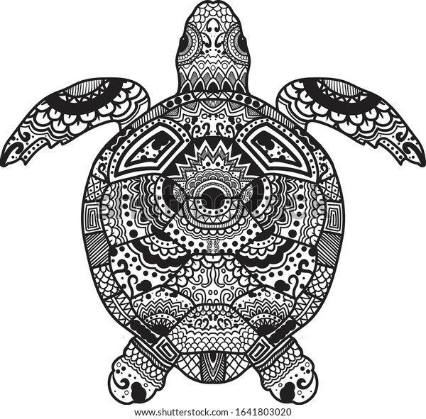 Turtle Mandala Art Beauty Mandala Pattern Stock Vector (Royalty Free ...