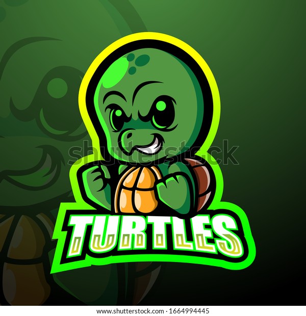 Turtle Mascot Esport Logo Design Stock Vector (Royalty Free) 1664994445