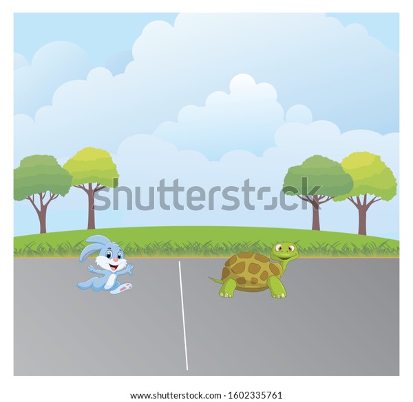 Turtle Rabbit Race Jungle Stock Vector (Royalty Free) 1602335761 ...