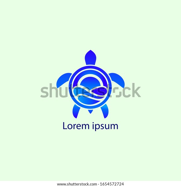 Turtle Sea Blue Logo Vector Stock Vector (Royalty Free) 1654572724 ...