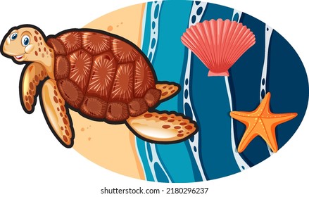 Turtle Shell Cartoon Style Illustration Stock Vector (Royalty Free ...