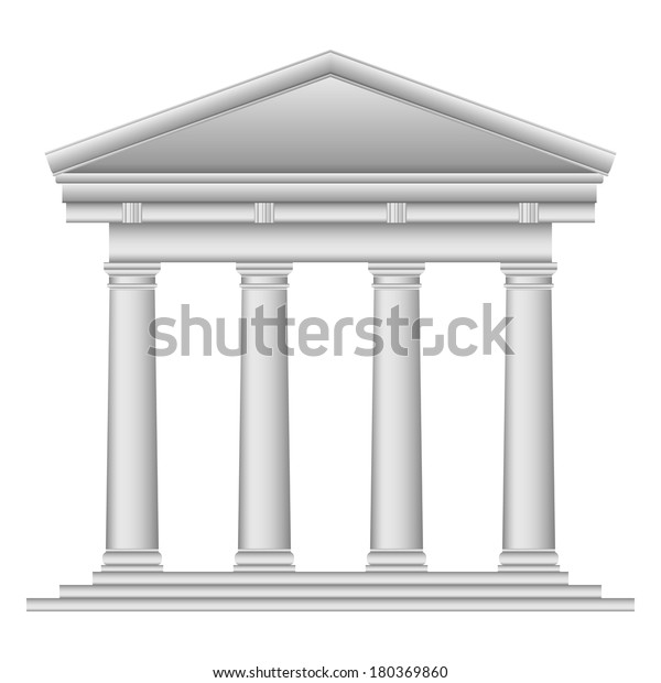Tuscan Roman Temple On White Background Stock Vector (Royalty Free ...