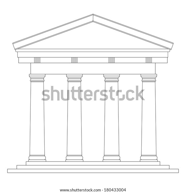 Tuscan Roman Temple On White Background Stock Vector (Royalty Free ...