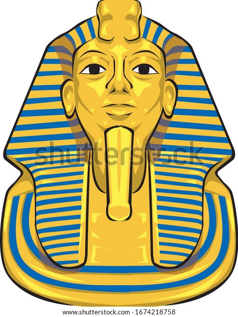Tutankhamun Mask On White Background Stock Vector (Royalty Free ...
