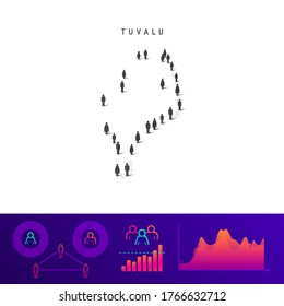 Tuvalu People Map Detailed Vector Silhouette Stock Vector (Royalty Free ...