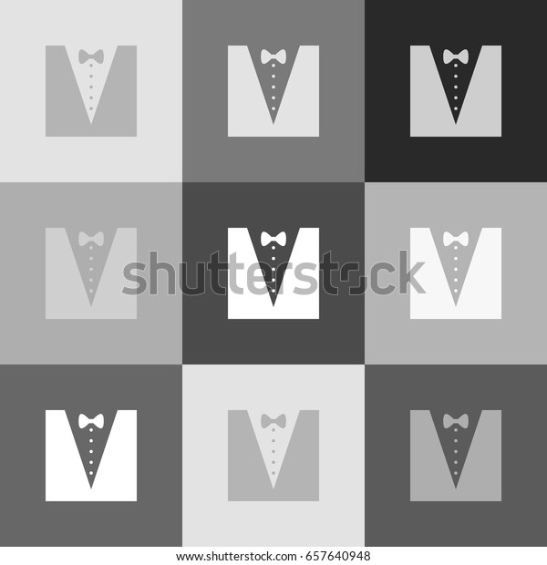 Tuxedo Bow Silhouette Vector Grayscale Version: เวกเตอร์สต็อก (ปลอดค่า ...