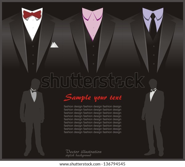Tuxedos Stylish Background Vector Illustration Stock Vector (Royalty ...