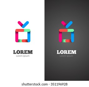 Tv Antenna Modern Logo Digital Media Stock Vector (Royalty Free ...