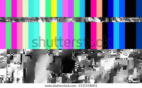 Tv Broadcast Error Digital Color Distorted Stock Vector (Royalty Free ...