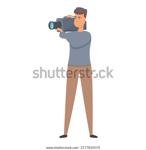 Tv Cameraman Icon Cartoon Vector Media: เวกเตอร์สต็อก (ปลอดค่าลิขสิทธิ์ ...