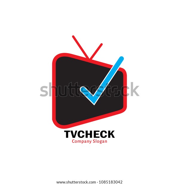 Tv Check Logo Stock Vector (Royalty Free) 1085183042