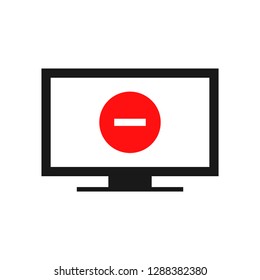 Tv Delete Icon Stock Vector (Royalty Free) 1288382380 | Shutterstock