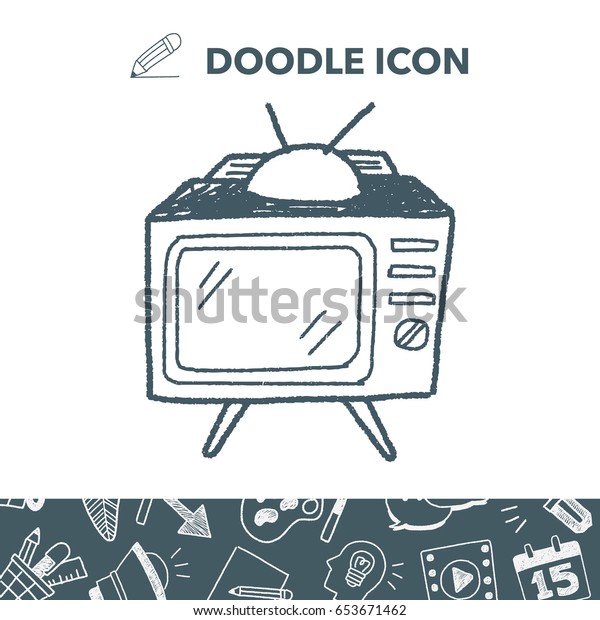Tv Doodle Stock Vector (Royalty Free) 653671462 | Shutterstock
