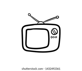 Tv Doodle Icon Vector Hand Drawing Stock Vector (Royalty Free ...