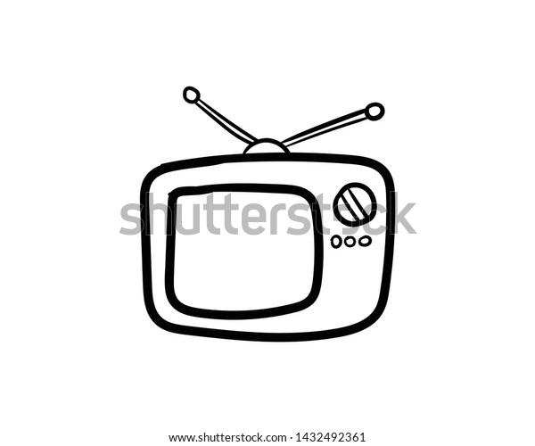 Tv Doodle Icon Vector Hand Drawing Stock Vector (Royalty Free ...