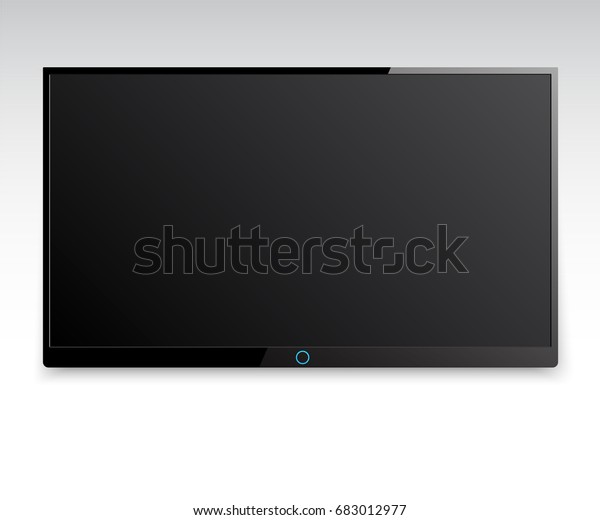 Tv Hanging On Wall Vector Black Stock Vector (Royalty Free) 683012977 ...