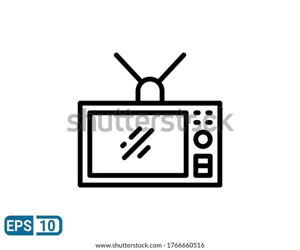 Tv Icon Line Style Isolated On Stock Vector (Royalty Free) 1766660516 ...