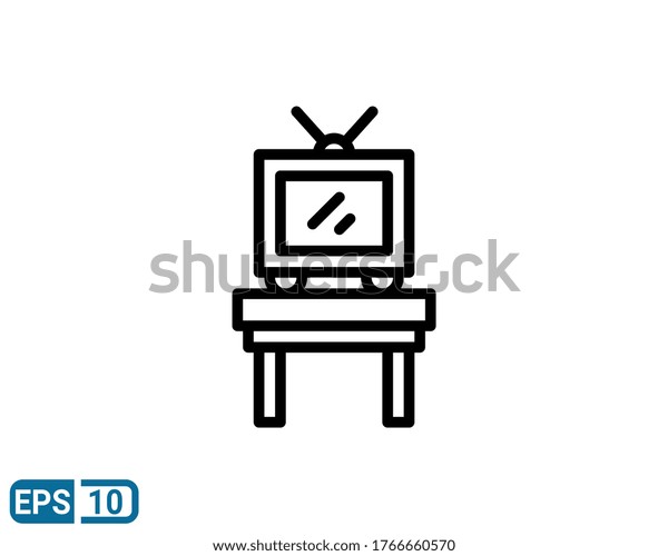 Tv Icon Line Style Vector Illustration Stock Vector (Royalty Free ...