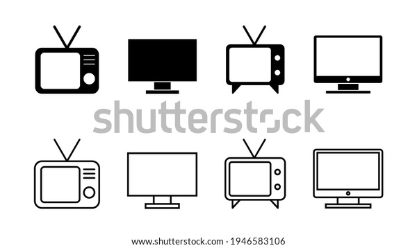 Tv Icon Set Television Icon Vector Stock Vector (Royalty Free ...