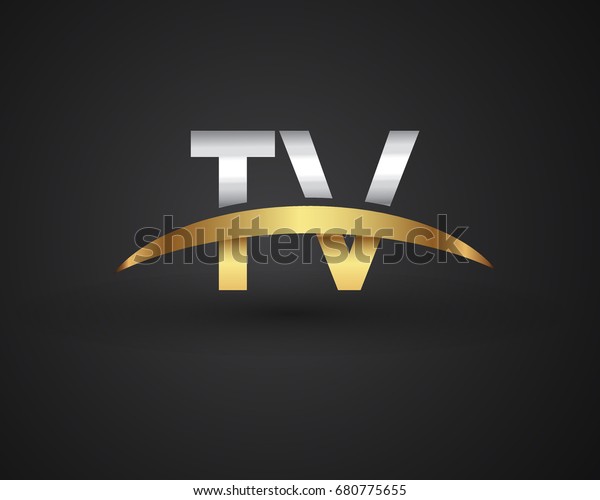 Tv Initial Logo Company Name Colored Stock Vector (Royalty Free) 680775655