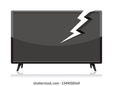 Tv Led Lcd Broken Television Set Stock Vector (Royalty Free) 1349058569 ...