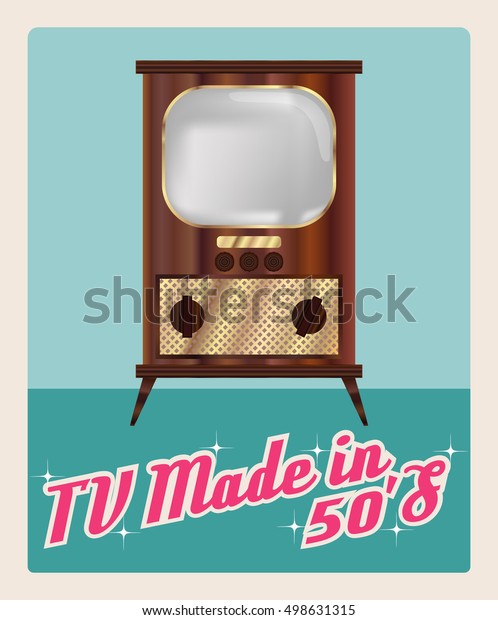 Tv Made 50s Televisor Vector Image Stock Vector (Royalty Free) 498631315