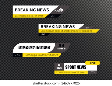 Tv News Bars Breaking News Template Stock Vector (Royalty Free) 1468977026