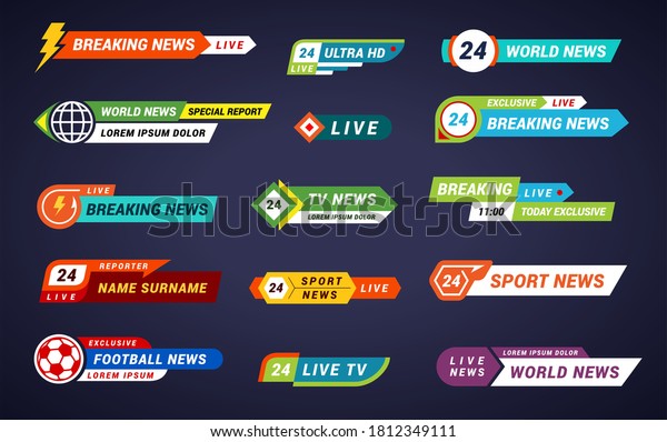 Tv News Bars Set Breaking Ultra Stock Vector (Royalty Free) 1812349111 ...
