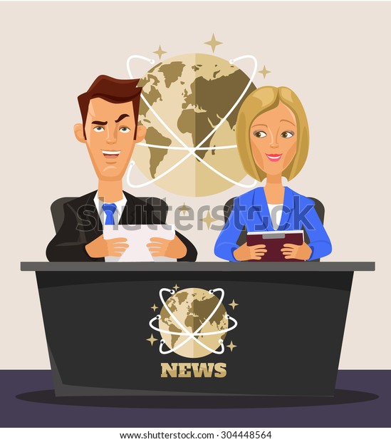 Tv News Vector Flat Cartoon Illustration Stock Vector (Royalty Free ...