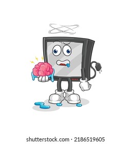 Tv No Brain Vector Cartoon Character Stock Vector (Royalty Free ...