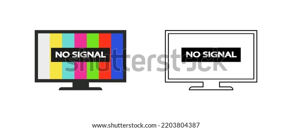 Tv No Signal Icon Vector Television Stock Vector (Royalty Free ...
