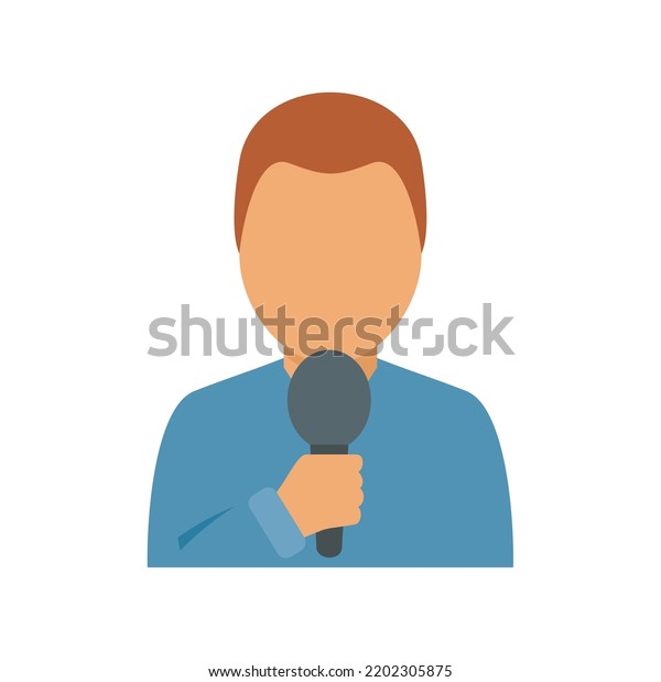 Tv Presenter Icon Flat Illustration Tv Stock Vector (Royalty Free ...