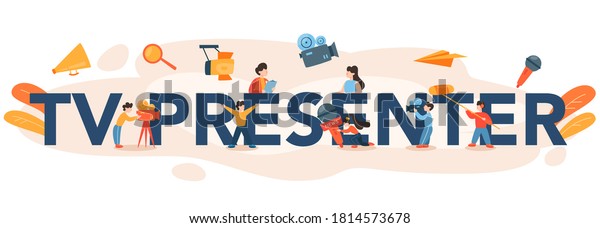 Tv Presenter Typographic Header Television Host Stock Vector (Royalty ...