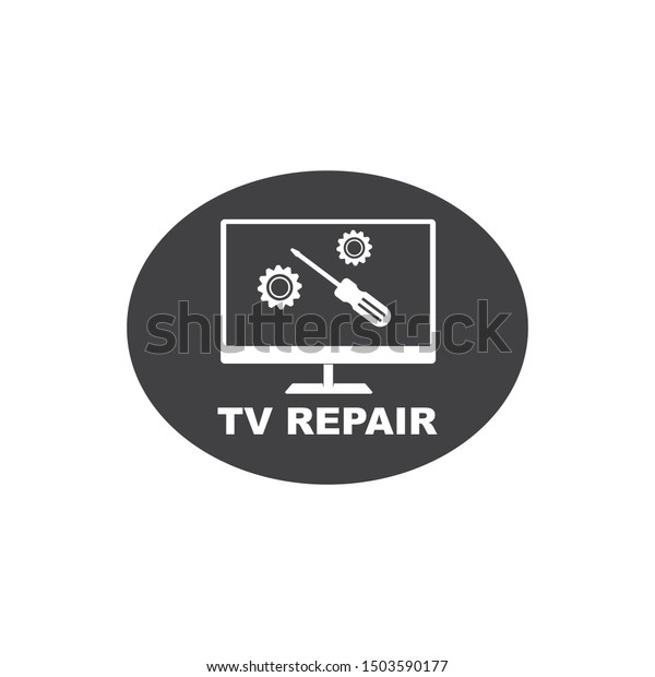 Tv Repair Icon Logo Vector Illustration Stock Vector (Royalty Free ...