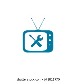 Tv Repair Icon Vector Illustration Isolated Stock Vector (Royalty Free ...