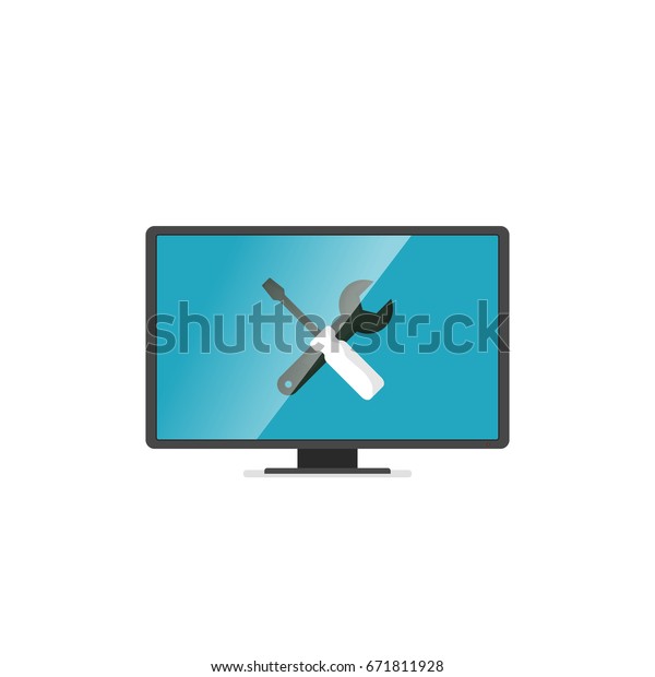 Tv Repair Icon Vector Illustration Isolated Stock Vector (Royalty Free ...